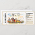 Editable Seattle Plane Boarding Pass Ticket Invitation | Zazzle