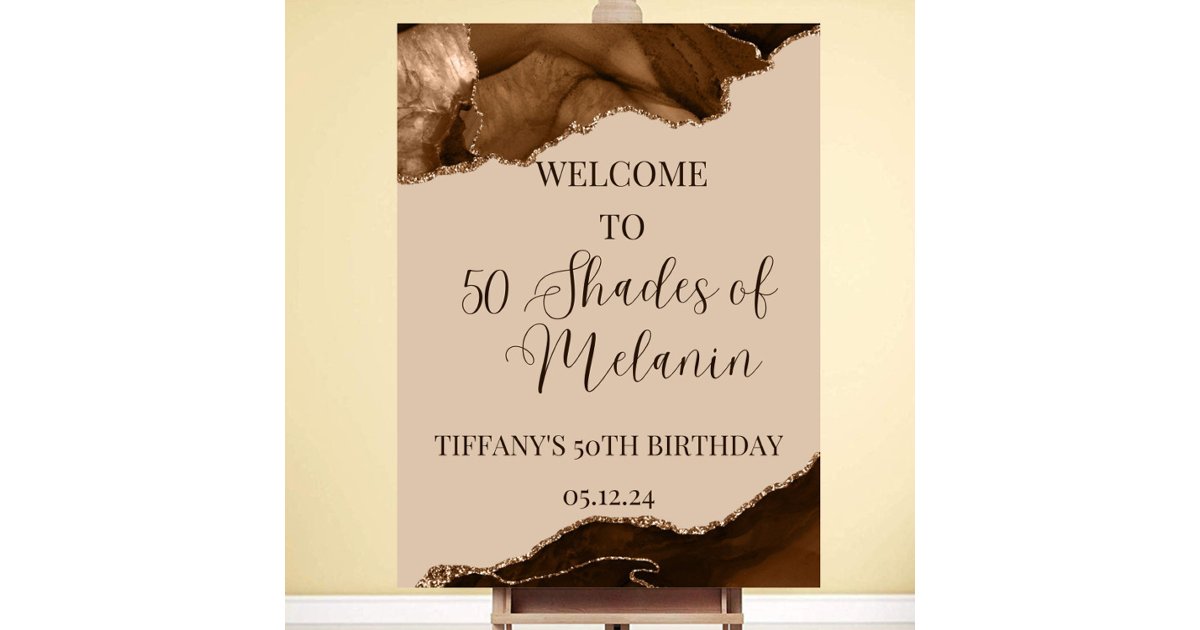 Editable Shades of Melanin Birthday Welcome Sign | Zazzle
