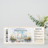 Editable Shanghai Plane Boarding Pass Ticket Invitation | Zazzle