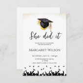 Editable She Did It Graduation Invitation | Zazzle