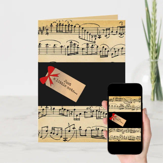 Editable Sheet of Music Just a Little Note Card | Zazzle