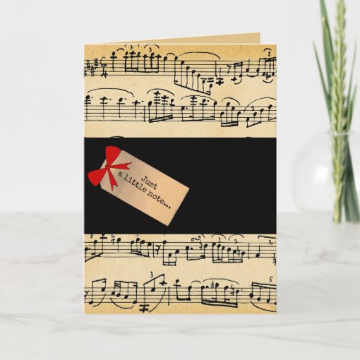 Editable Sheet of Music Just a Little Note Card | Zazzle