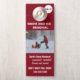 Editable Snow And Ice Removal Door Hanger | Zazzle