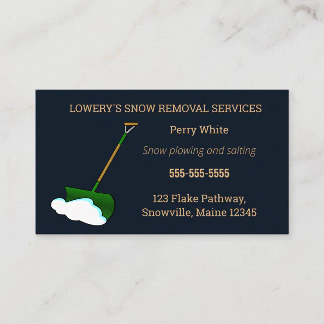 Editable Snow Removal Business Card | Zazzle