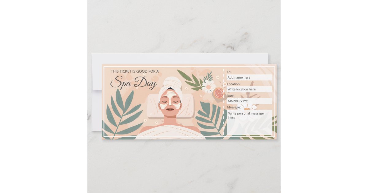 Editable Spa Gift Certificate Template | Zazzle