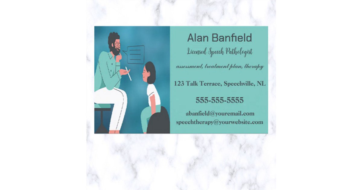 Editable Speech Therapist Pathologist Business Card | Zazzle