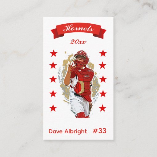 Editable Sports Baseball Player Card | Zazzle