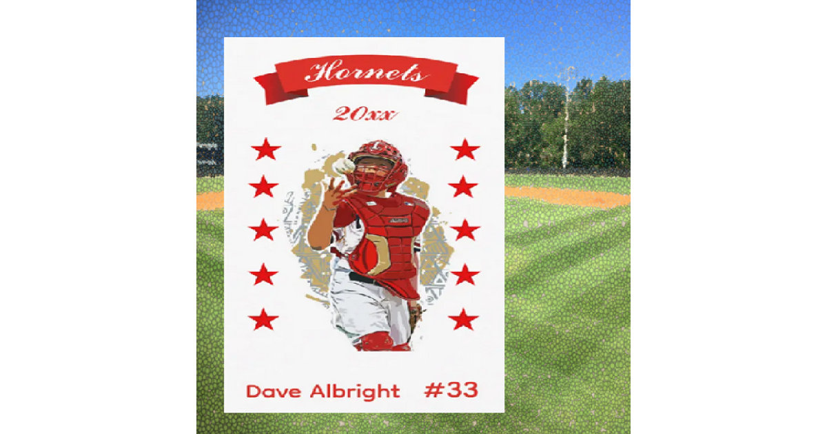 Editable Sports Baseball Player Card | Zazzle