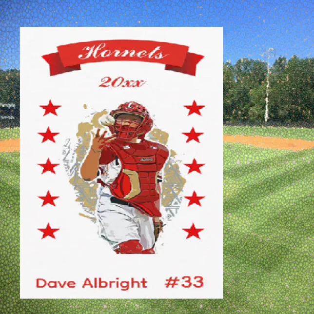 Editable Sports Baseball Player Card | Zazzle