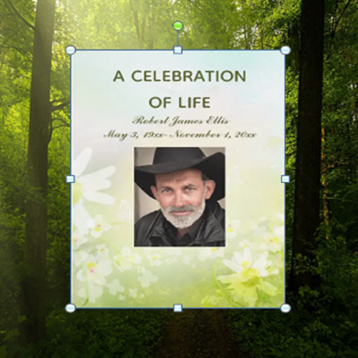 Editable Spring Flowers Celebration of Life Photo Invitation | Zazzle