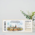 Editable Stockholm Plane ticket, Sweden Trip Invitation | Zazzle