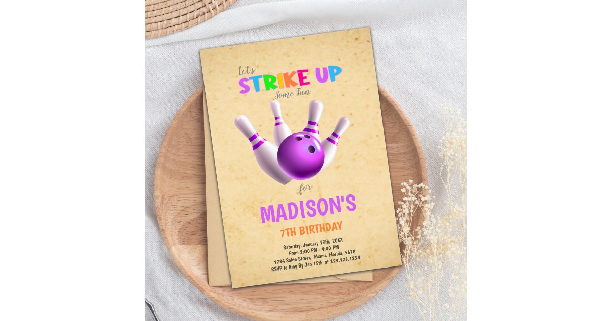 Editable Strike Party Invite for Boys or Girls | Zazzle