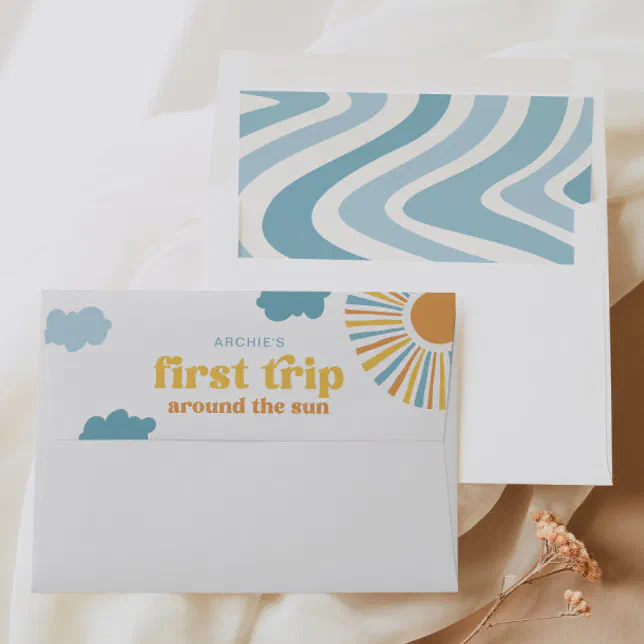 Editable Sun First Birthday Envelope | Zazzle