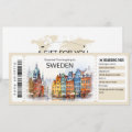 Editable Sweden Plane ticket, Sweden Trip Invitation | Zazzle