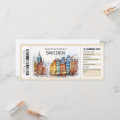 Editable Sweden Plane ticket, Sweden Trip Invitation | Zazzle