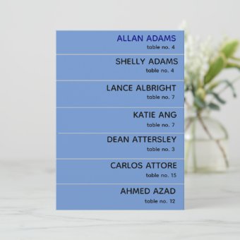 Editable Table Number and Name Place Cards | Zazzle