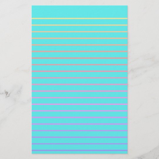 Editable Teal Decorative Lined Stationery Paper | Zazzle.com