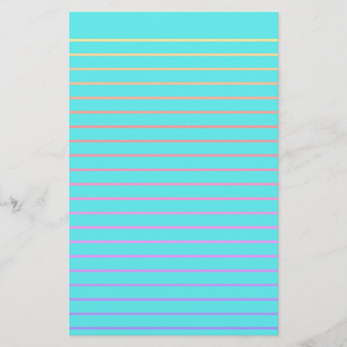 Editable Teal Decorative Lined Stationery Paper | Zazzle.com