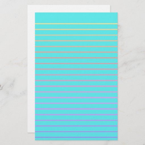 Editable Teal Decorative Lined Stationery Paper | Zazzle