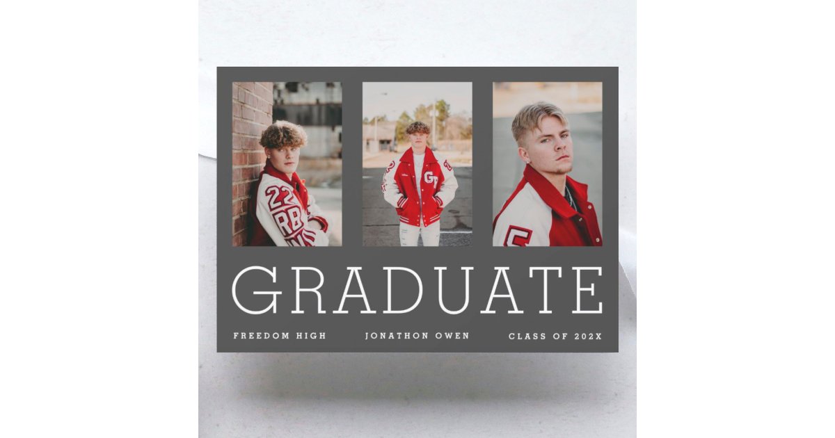 Editable Template Three High School Graduate | Zazzle
