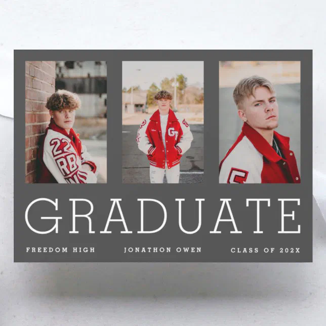 Editable Template Three High School Graduate | Zazzle