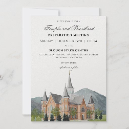 Editable Temple and Priesthood Preparation Meeting Invitation | Zazzle