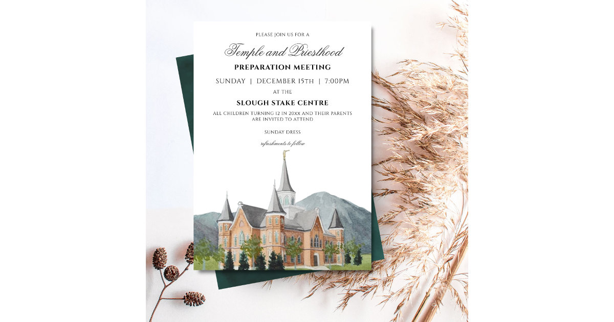 Editable Temple and Priesthood Preparation Meeting Invitation | Zazzle