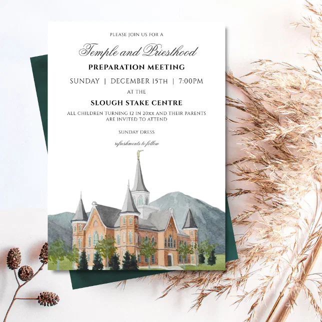 Editable Temple and Priesthood Preparation Meeting Invitation | Zazzle