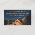 Editable Tent Campground Business Card | Zazzle