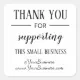 Editable Thank You window sign Square Sticker | Zazzle