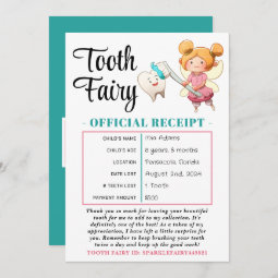 Editable Tooth Fairy Receipt Printable Certificate Invitation | Zazzle