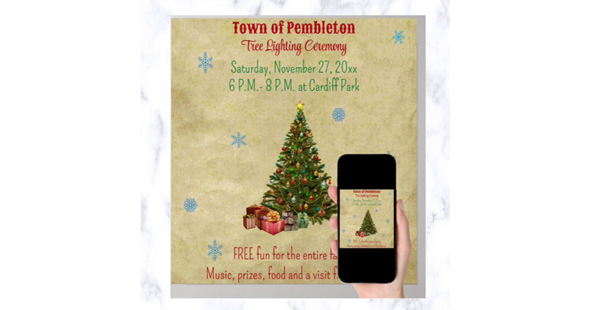 Editable Town Tree Lighting Ceremony Poster | Zazzle