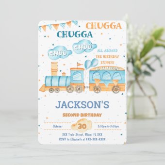 Editable Train Birthday Invitations | Zazzle