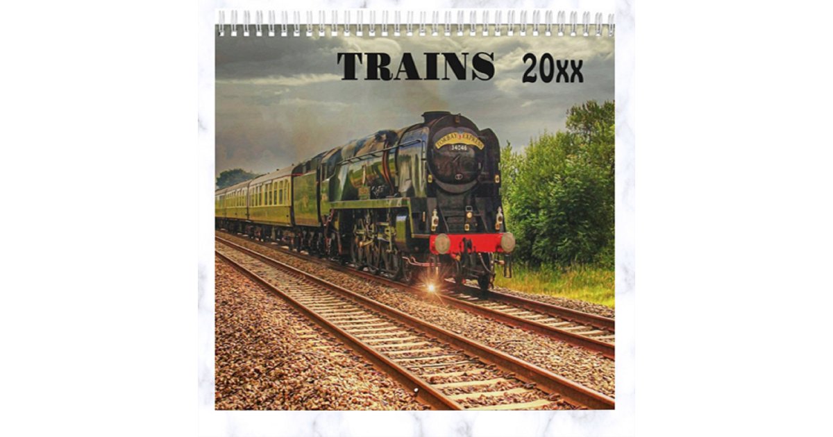 Editable Trains Calendar | Zazzle