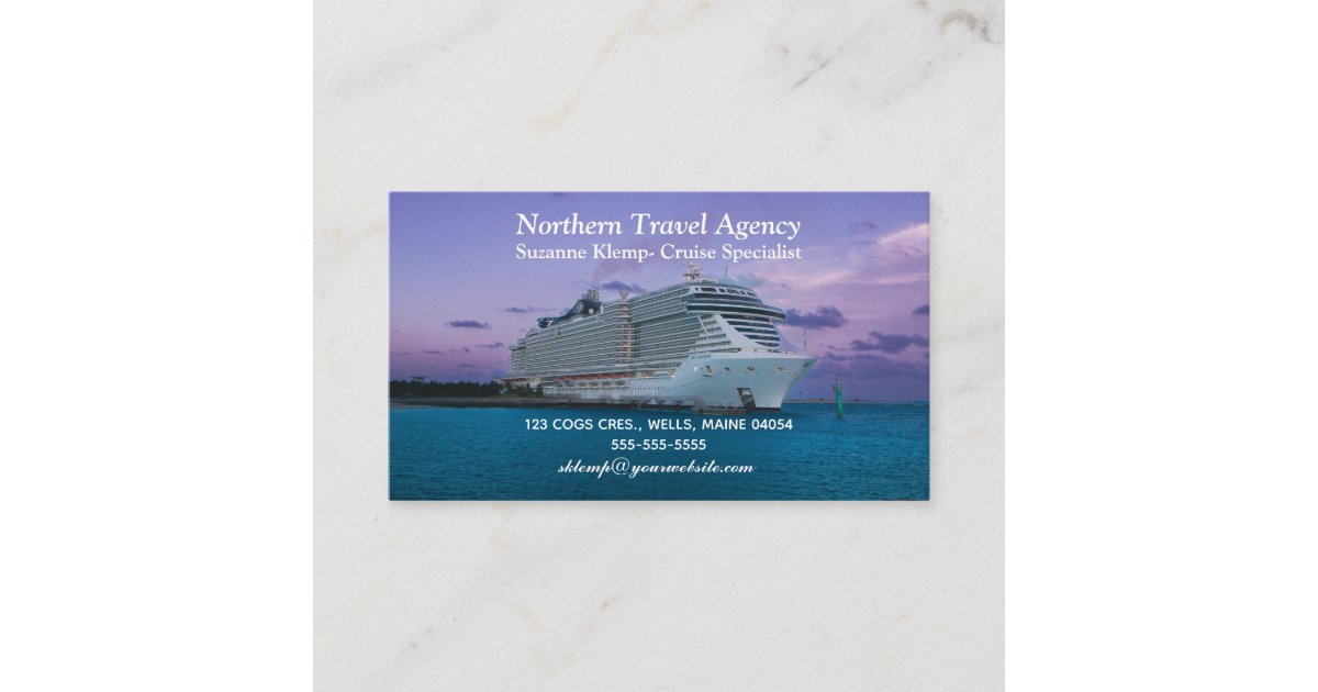 Editable Travel Agent Cruise Ship Business Card | Zazzle