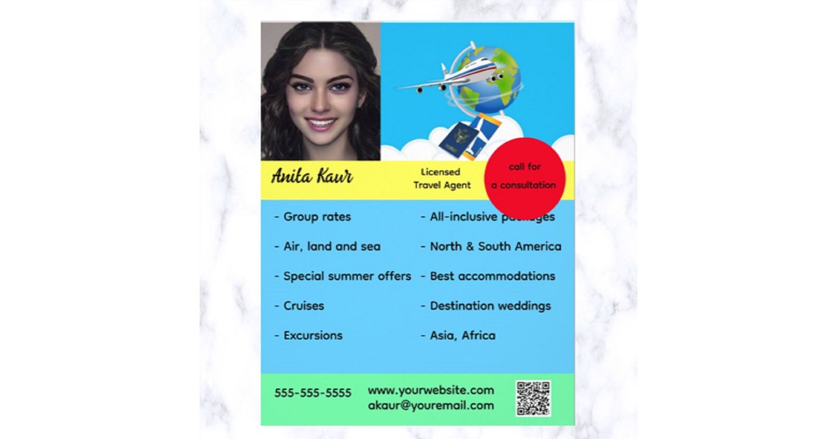 Editable Travel Agent Flyer | Zazzle