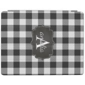 Editable Trendy Black and White Buffalo Plaid Name iPad Smart Cover ...