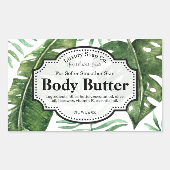 Editable Tropical Body Butter Label | Zazzle.com