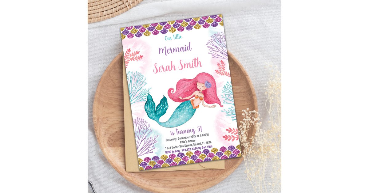 Editable Under the Sea Party Card with Ocean Theme | Zazzle