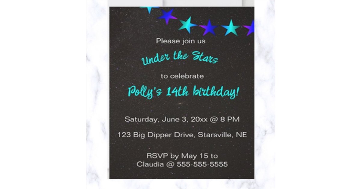 Editable Under the Stars Birthday Invitation | Zazzle