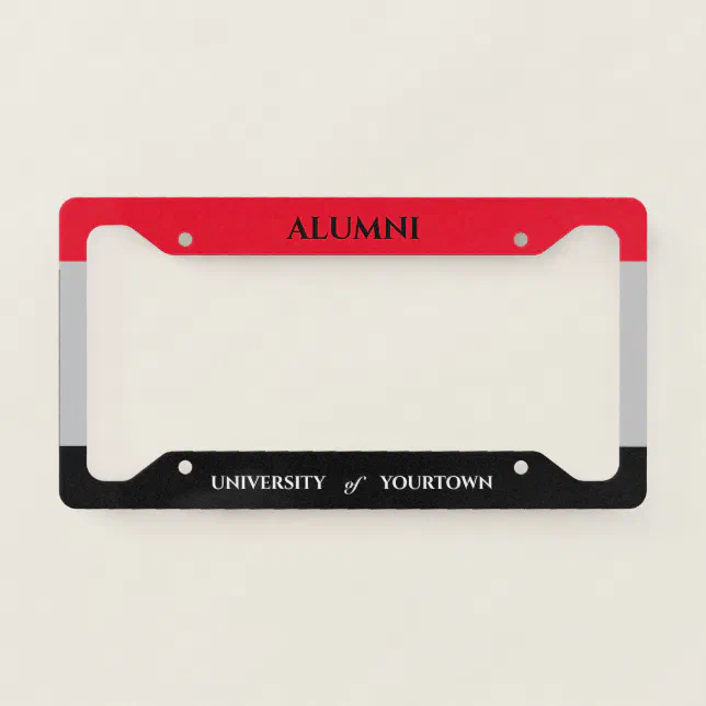 Editable University Alumni License Plate Frame | Zazzle