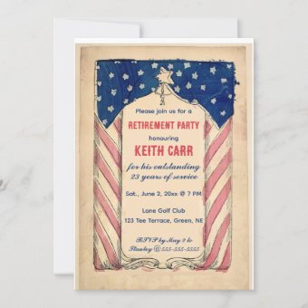 Editable USA Patriotic Retirement Invitation | Zazzle