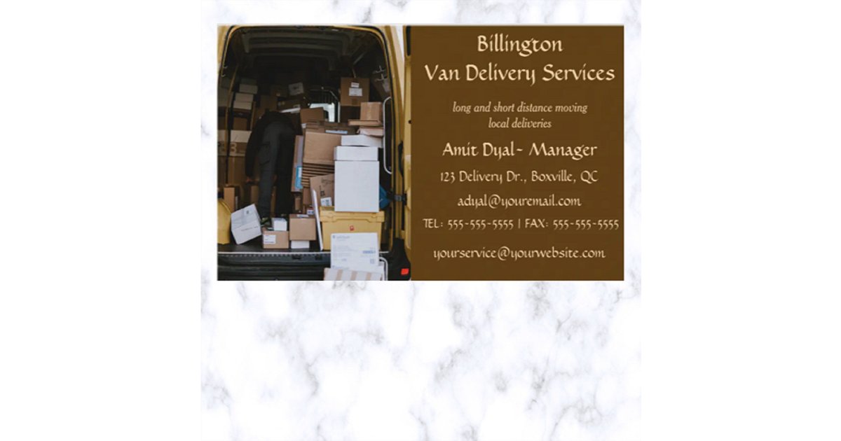 Editable Van Delivery Services Business Card | Zazzle
