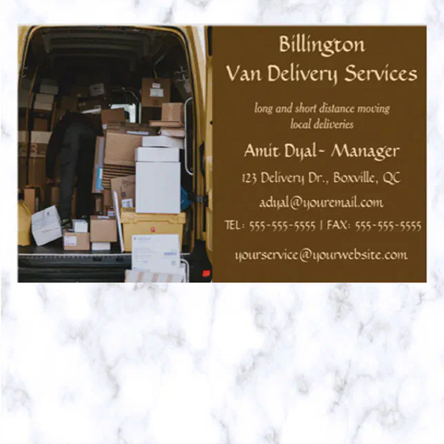 Editable Van Delivery Services Business Card | Zazzle