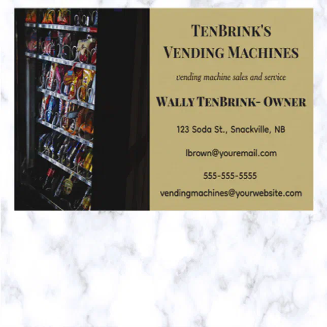 Editable Vending Machine Sales and Service Business Card | Zazzle