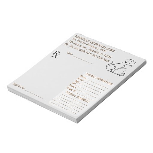 Editable Veterinary Prescription Notepad | Zazzle