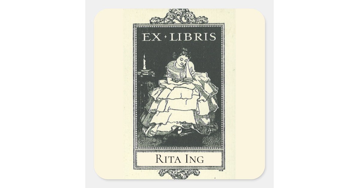 Editable Victorian Lady Reading Bookplate | Zazzle