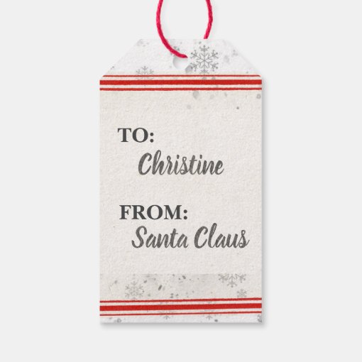 Editable Vintage Snowball Children Christmas Gift Tags | Zazzle