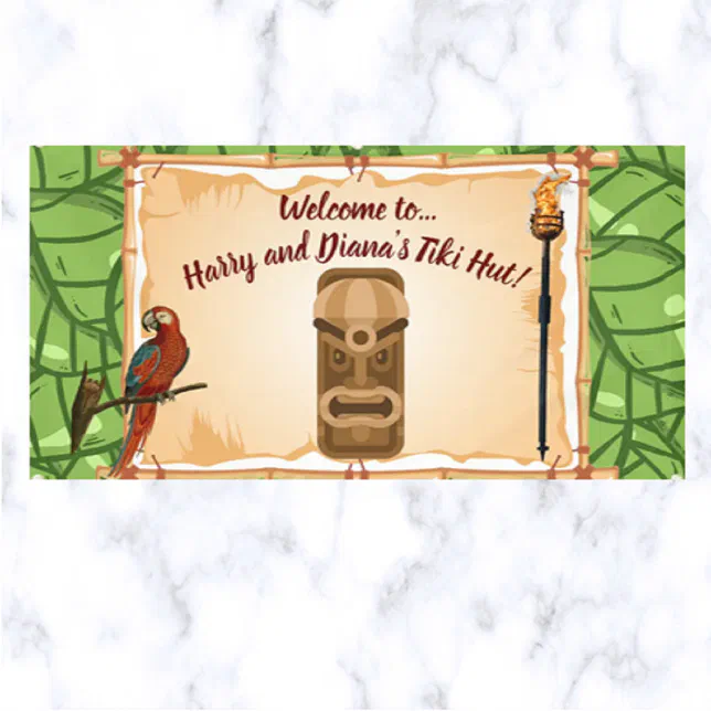 Editable Welcome to Our Tiki Hut Banner | Zazzle