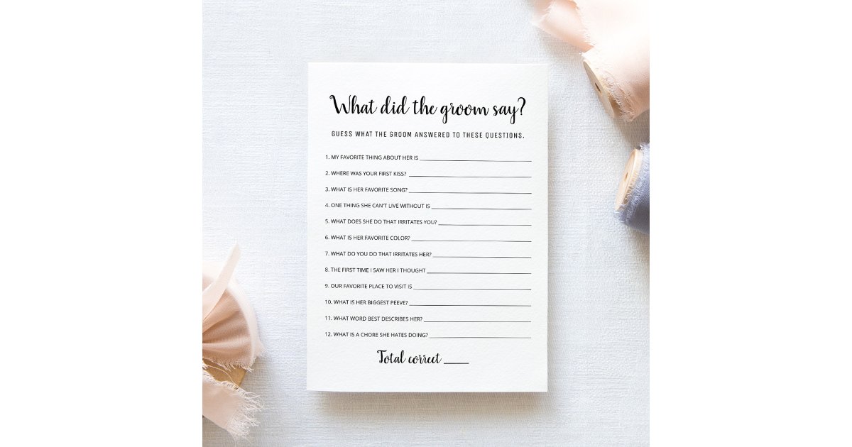 Editable What Did the Groom Say Bridal Shower Card | Zazzle